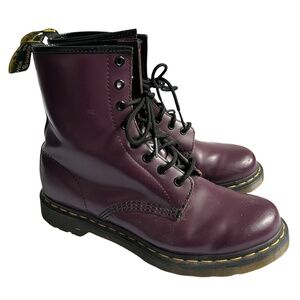Dr. Martens | Shoes | Dr Martens 46 W Boots Purple Leather 8 Eyelet Uk ...